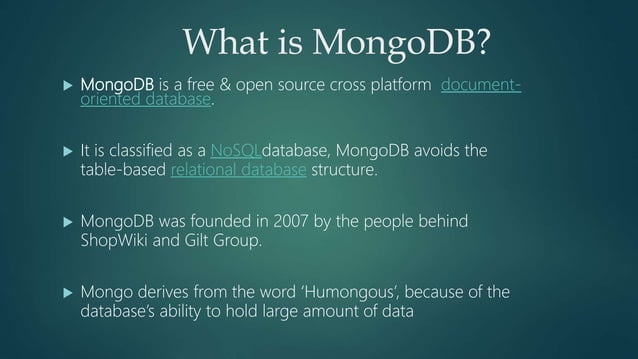 Mongo db Introduction & installation on Windows | PPTX