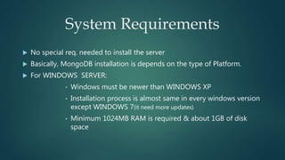 Mongo db Introduction & installation on Windows | PPTX