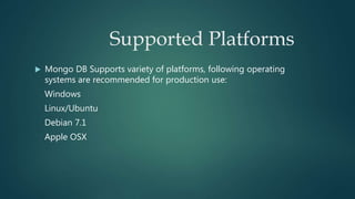 Mongo db Introduction & installation on Windows | PPTX