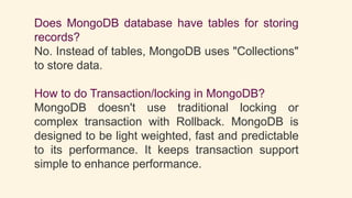 Top MongoDB interview Questions and Answers | PPT