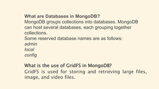 Top MongoDB interview Questions and Answers | PPT