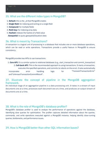 MongoDB Interview Questions PDF By ScholarHat | PDF