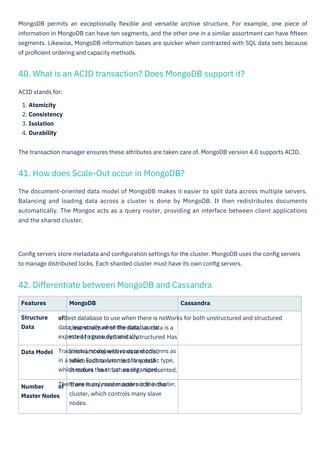 MongoDB Interview Questions PDF By ScholarHat | PDF