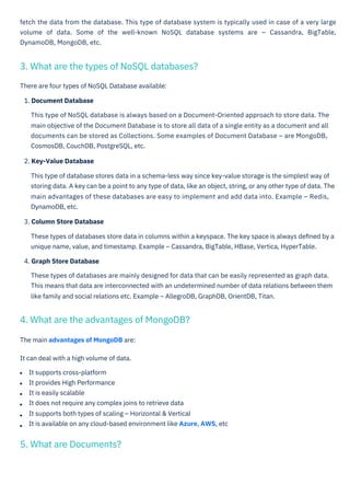 MongoDB Interview Questions PDF By ScholarHat | PDF
