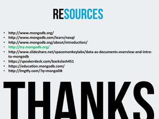 Introduction to NoSQL db and mongoDB | PPT