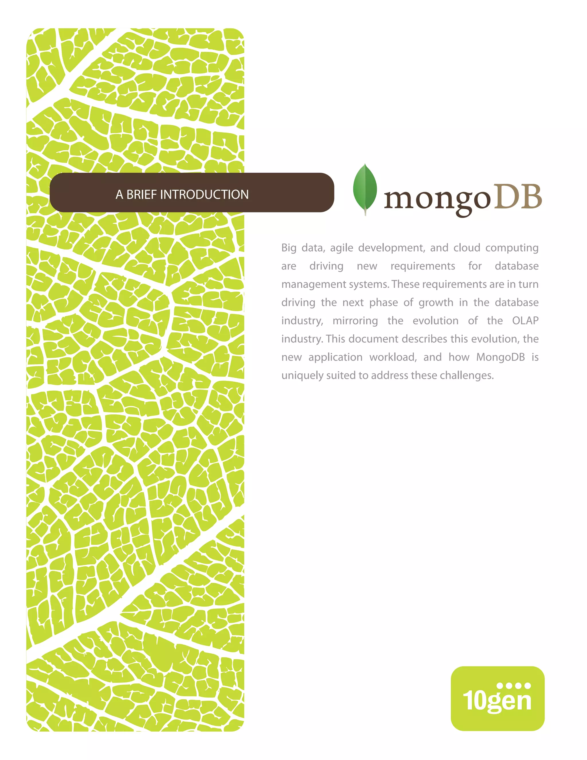 Mongodb Introduction Pdf Databases Computer Software And Applications