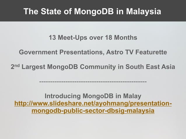 Introduction: State of MongoDB in Malaysia | PDF