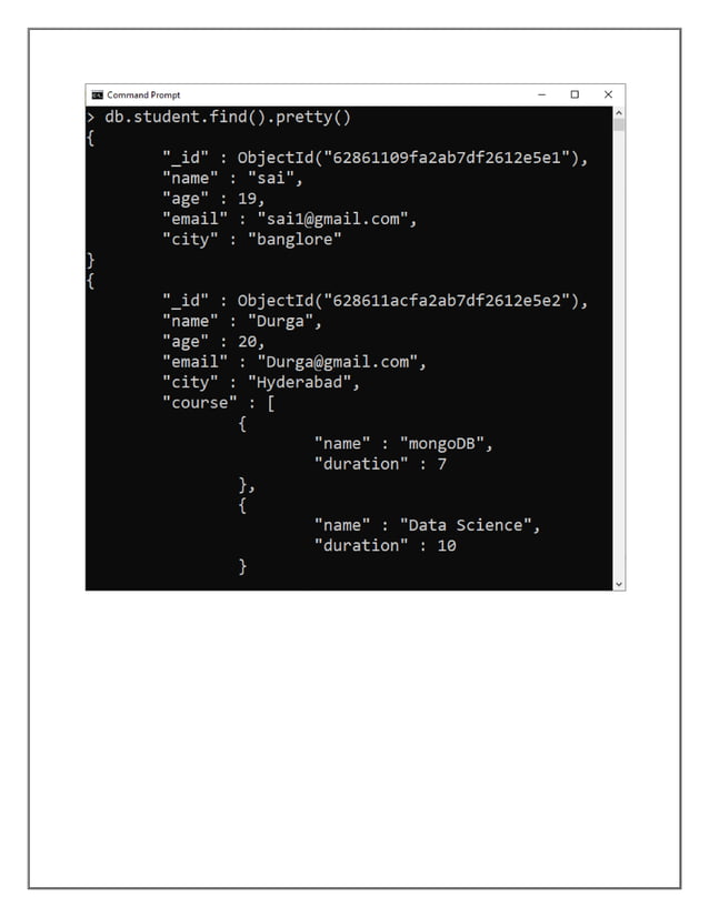 MongoDB Lab Manual (1).pdf used in data science | PDF