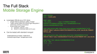 MongoDB Mobile: Bringing the Power of MongoDB to Your Device | PPT