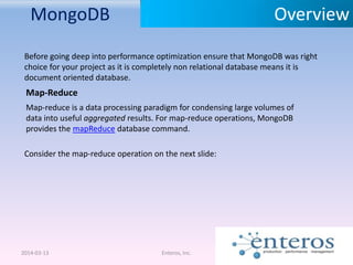 Mongo db pefrormance optimization strategies | PPTX | Databases | Computer Software and Applications