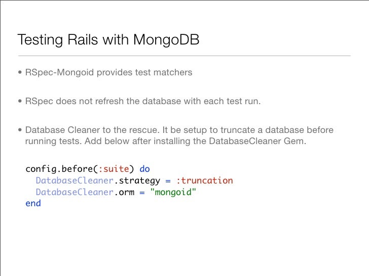 Mongodb And Ruby On Rails