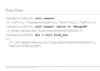 An introduction to MongoDB and Ruby | PPT