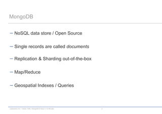 An introduction to MongoDB and Ruby | PPT