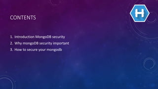 MongoDB Security Introduction - Presentation | PPT