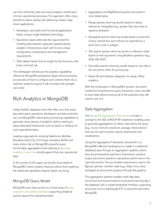 Apache Spark and MongoDB - Turning Analytics into Real-Time Action | PDF