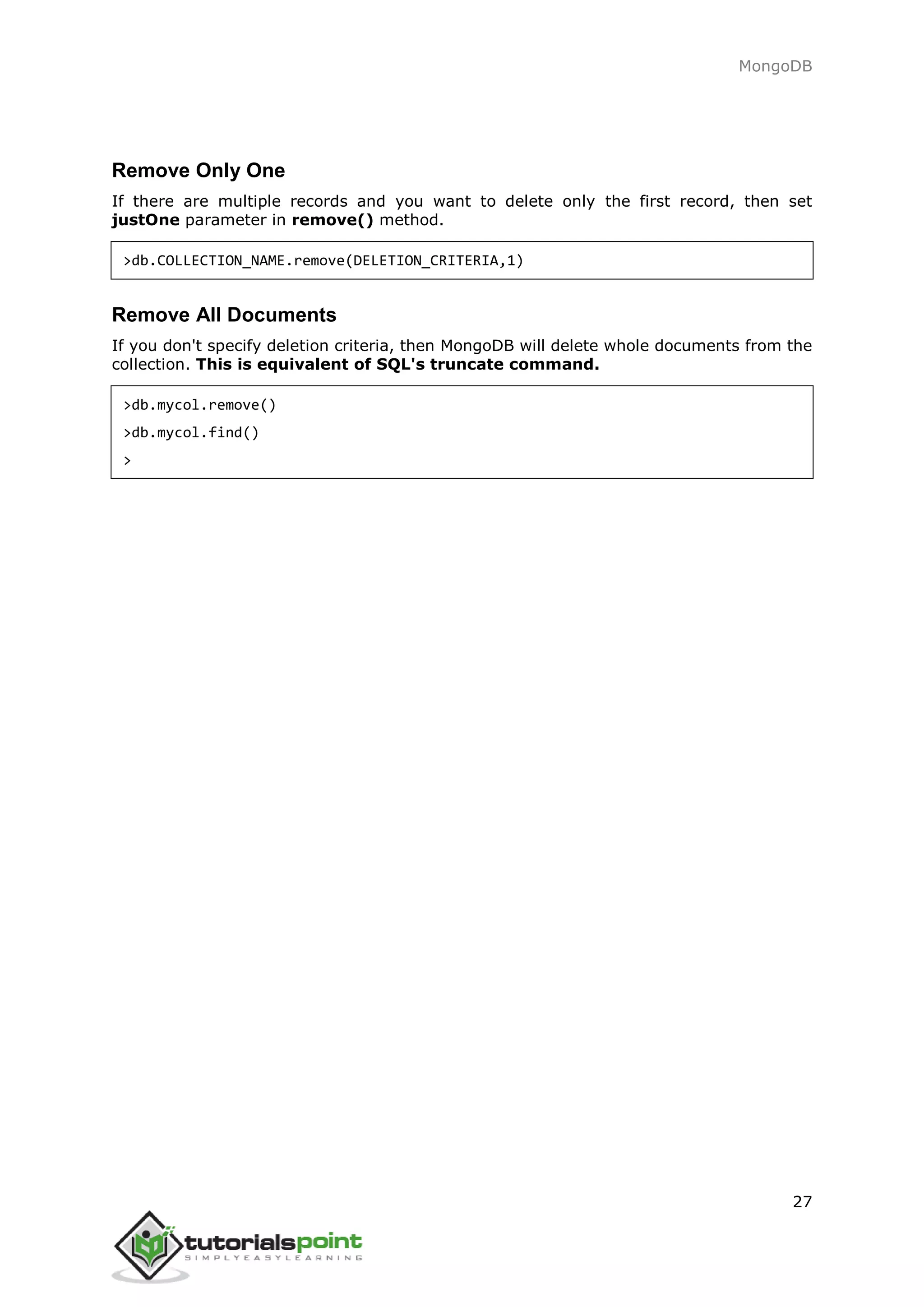 Mongodb tutorial | PDF