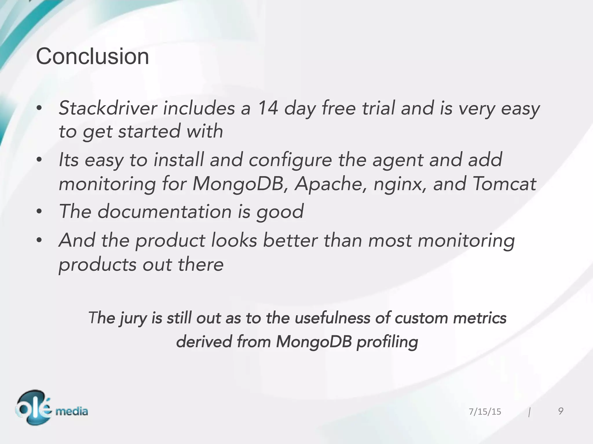 Using Stackdriver With Mongodb Pdf Cloud Computing Internet