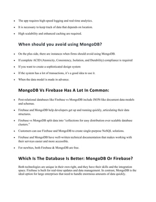 MongoDB vs Firebase | PDF | Databases | Computer Software and Applications