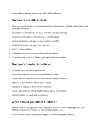 MongoDB vs Firebase | PDF | Databases | Computer Software and Applications