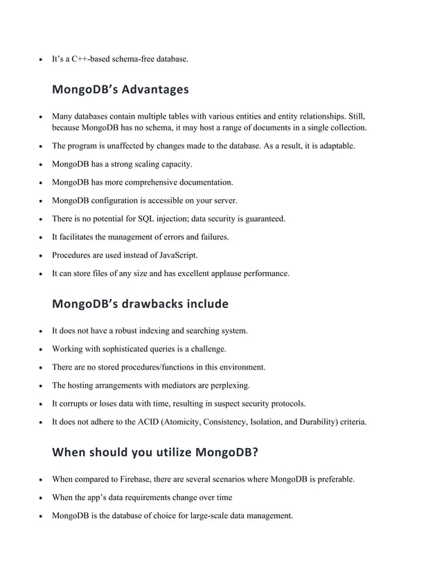 MongoDB vs Firebase | PDF | Databases | Computer Software and Applications