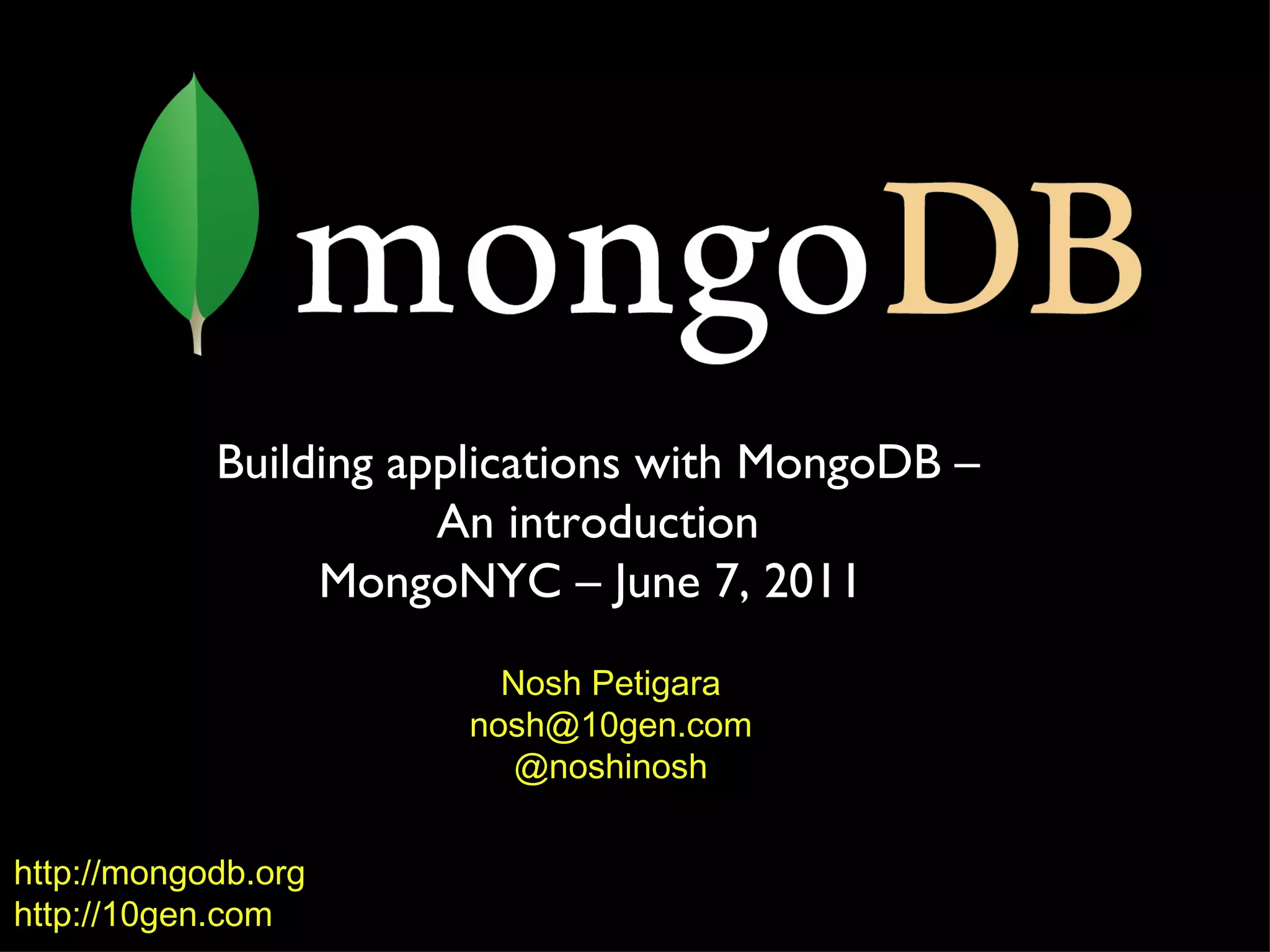Introduction to MongoDB | PPT