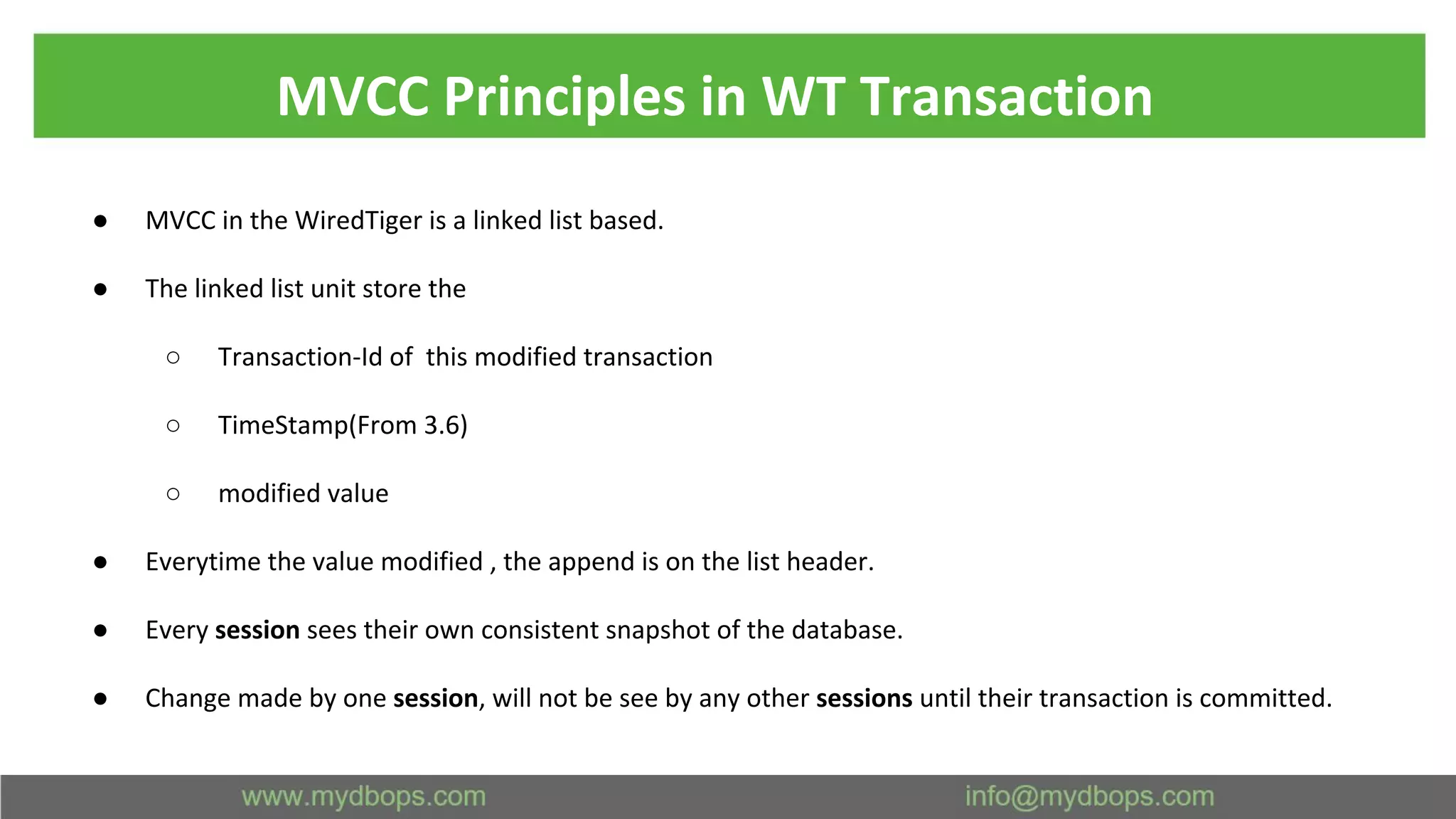 MongoDB WiredTiger Internals: Journey To Transactions | PDF