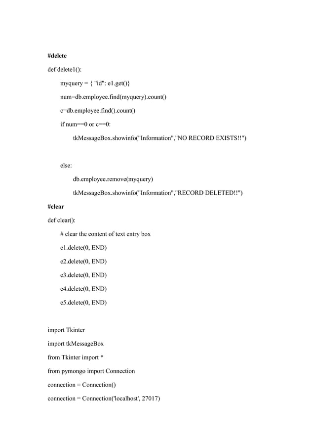 Mongo Db With Python Crud Operation Pdf