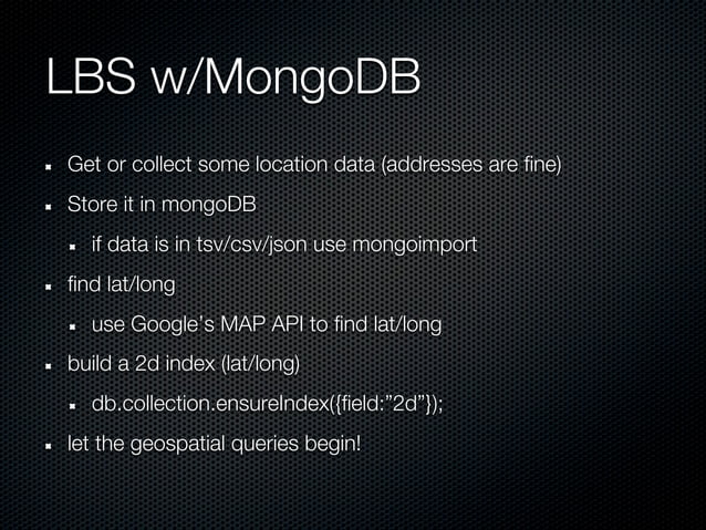 Geo-Indexing w/MongoDB | PPT