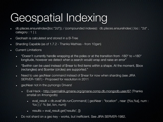 Geo-Indexing w/MongoDB | PPT