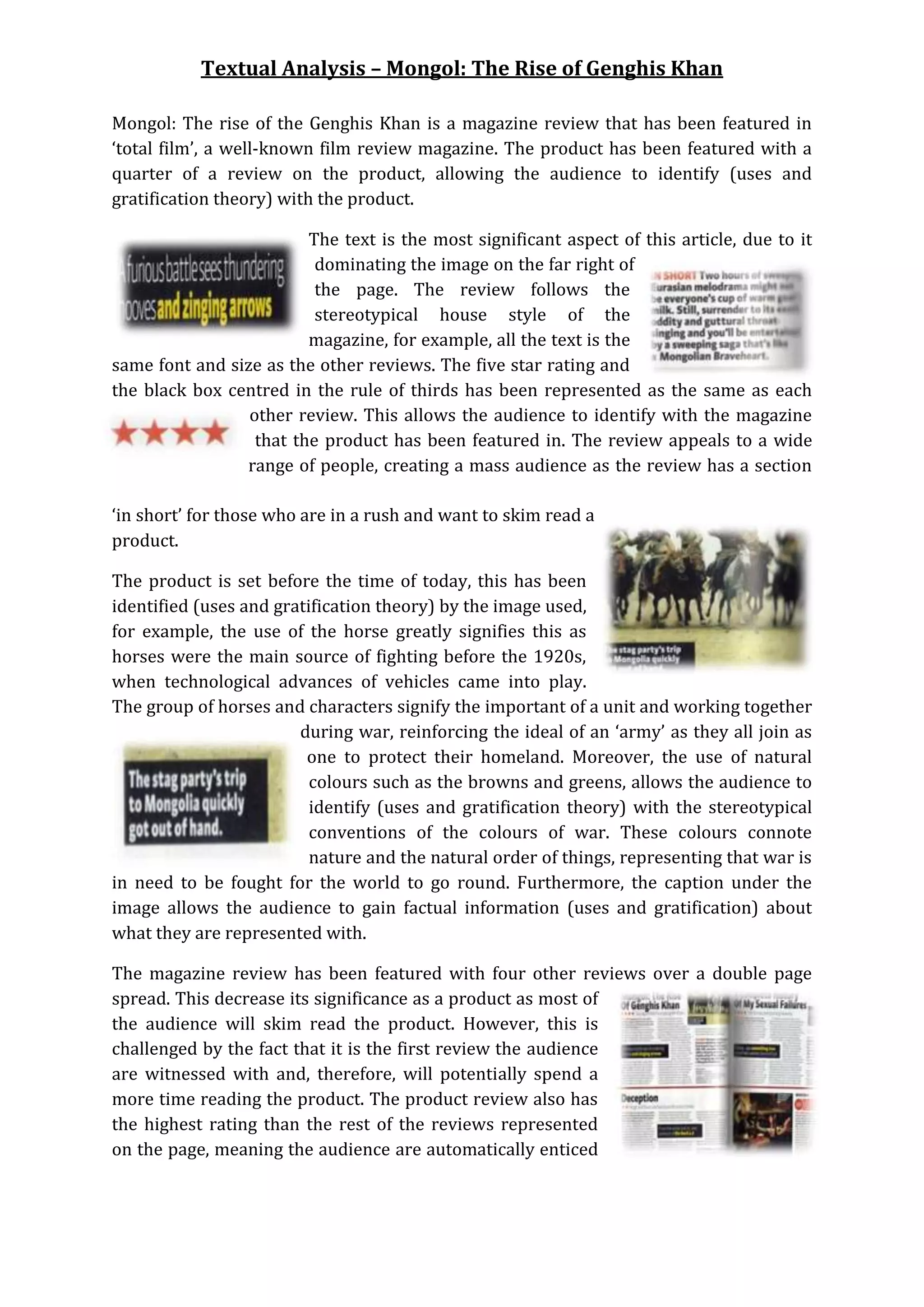 Mongol the rise of genghis khan | PDF