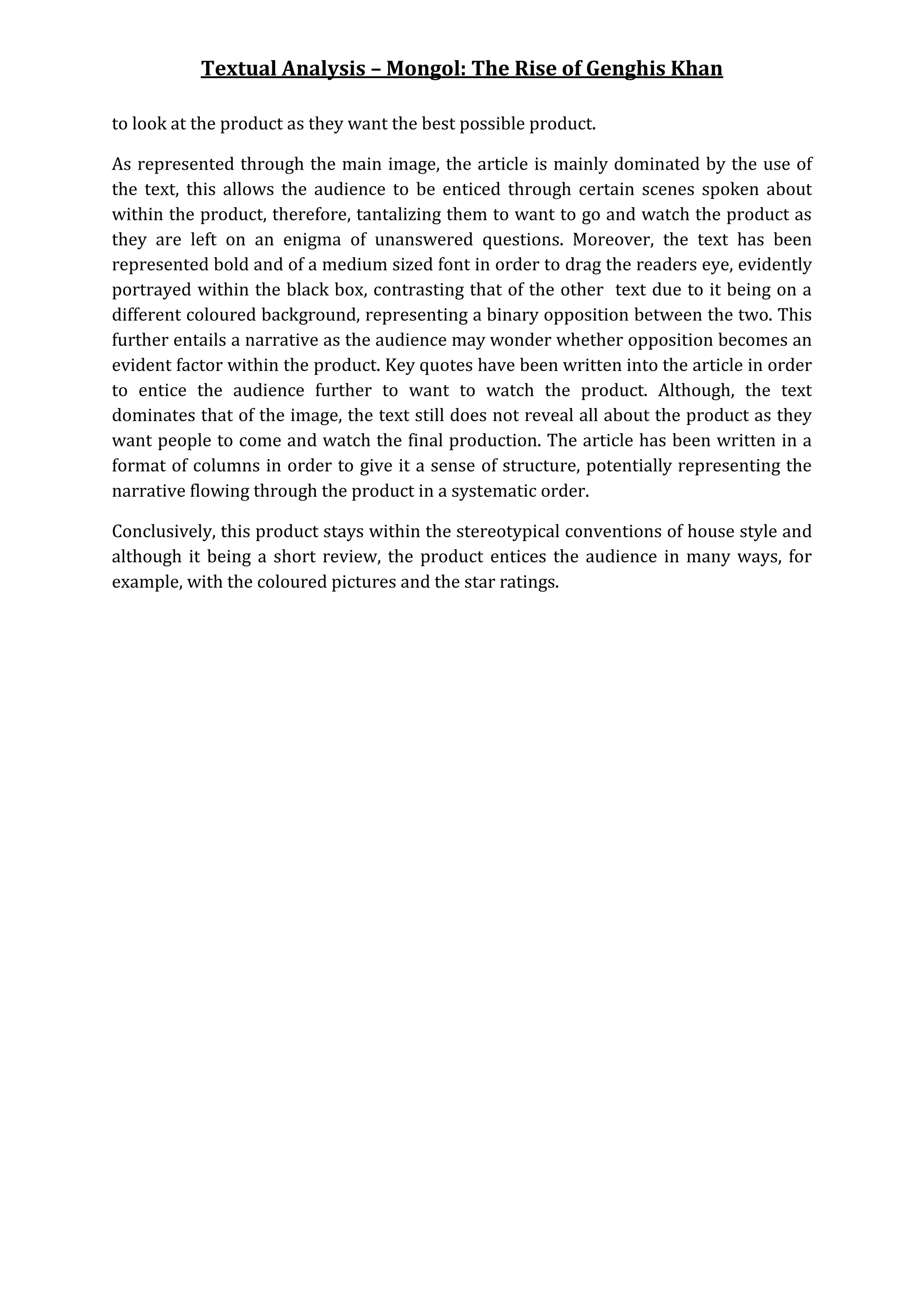 Mongol the rise of genghis khan | PDF