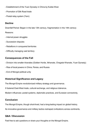 Mongol_Empire_Presentation .....Share more | PDF