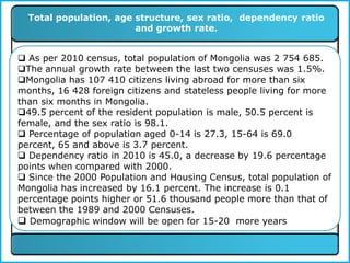 Mongolia 2010 population census main findings | PPT