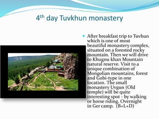 Mongolia buddhist monasteries tour | PPTX