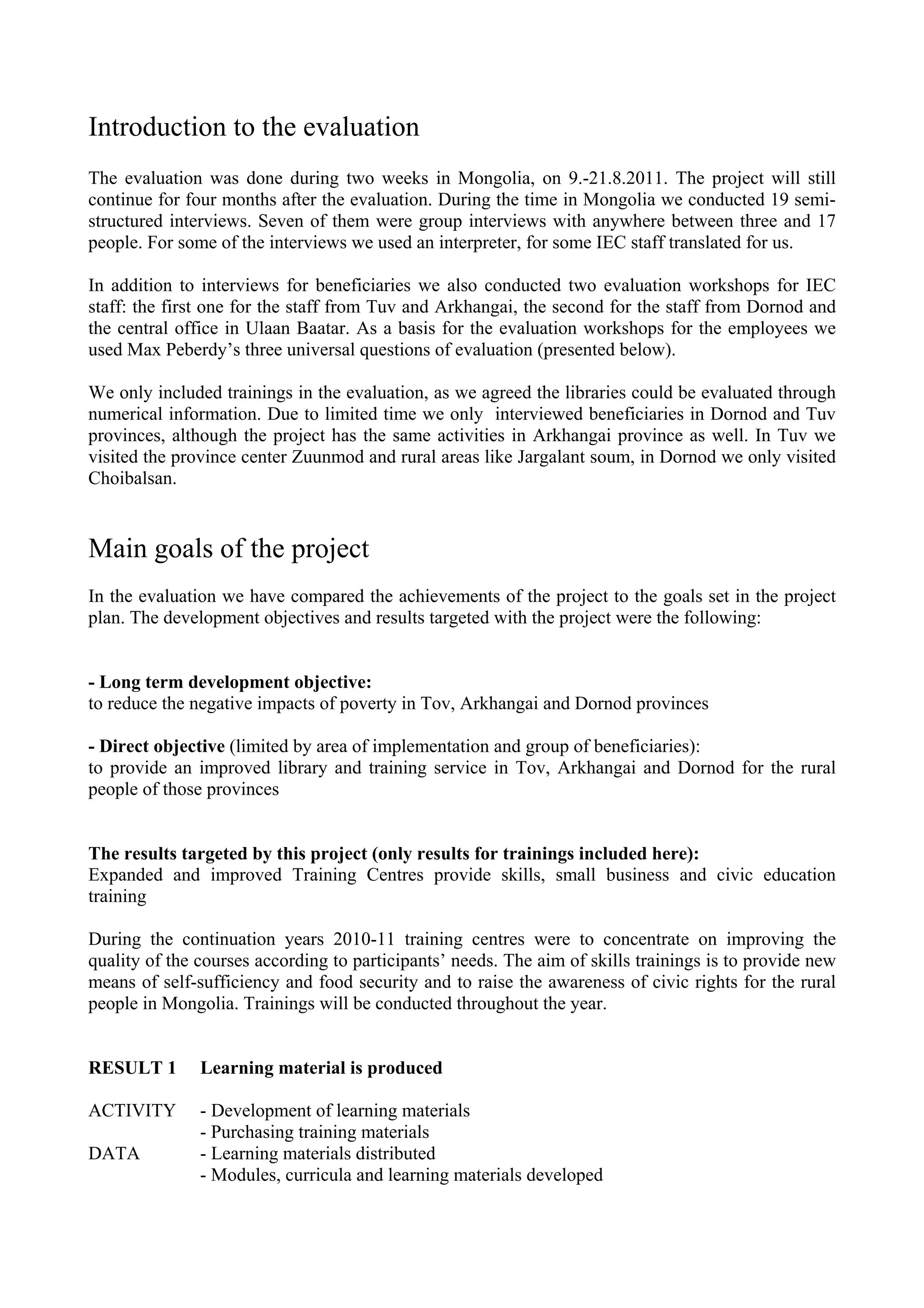 Mongolia evaluation final | PDF