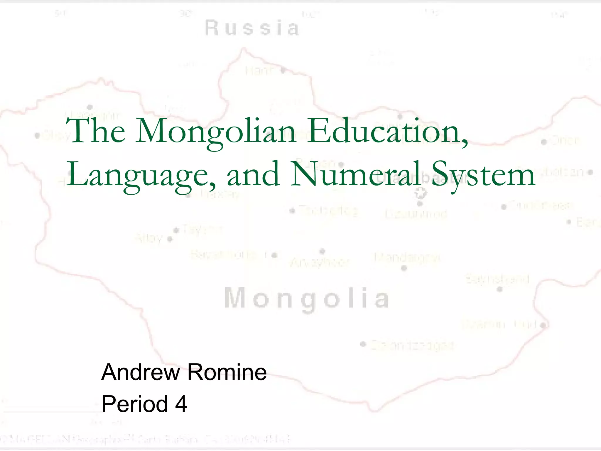 Mongolian Education, Language, and Numerals | PPT