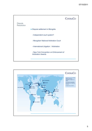 12.10.2011 Mongolian legal environment: Overview, Stephen Tricks and ...