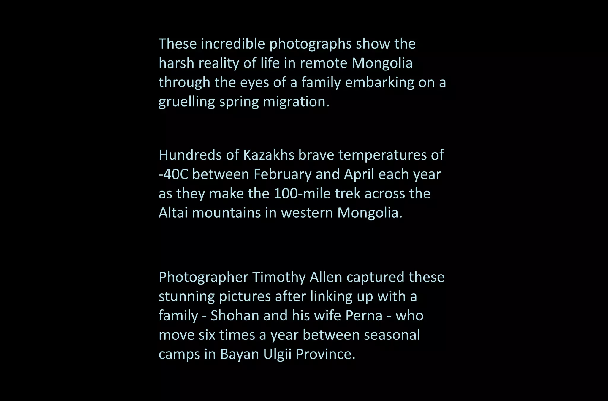 Mongolian Nomads' Spring Migration-Photographer Timothy Allen | PPSX ...