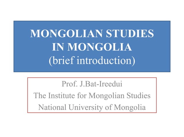 Mongolian studies in mongolia | PPT