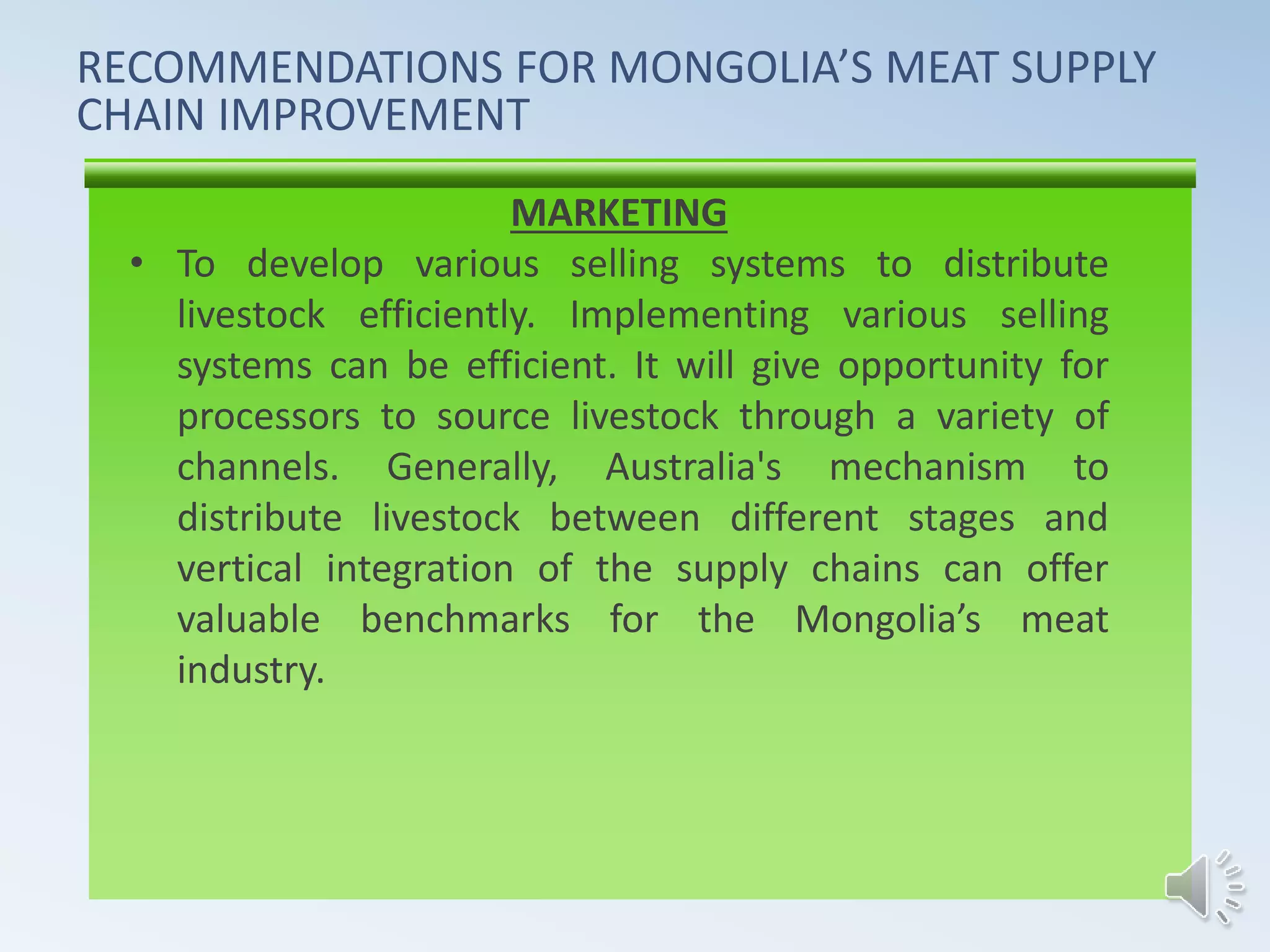 Mongolia’s meat supply chain analysis | PPTX