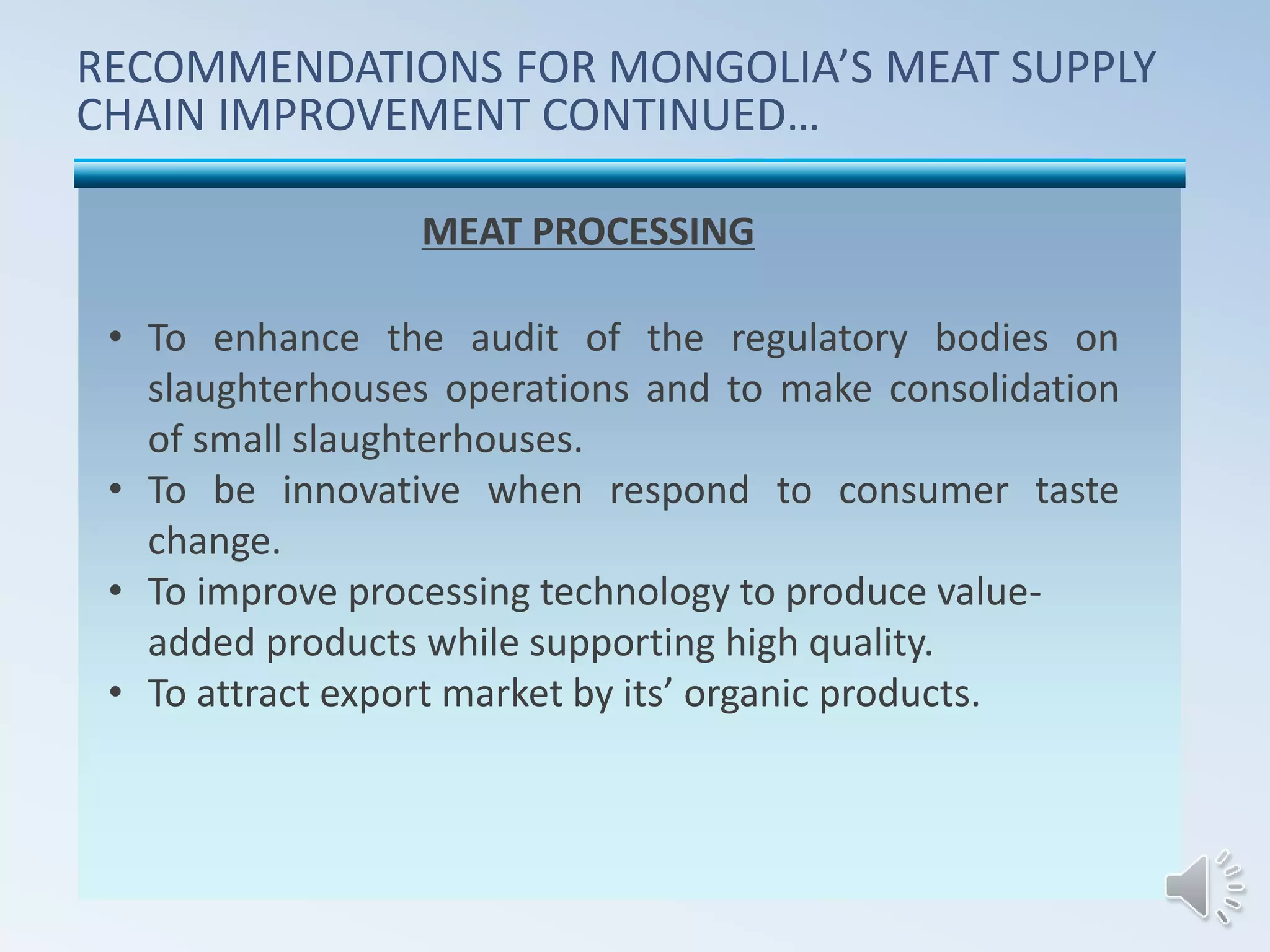Mongolia’s meat supply chain analysis | PPTX | Agriculture | Industries
