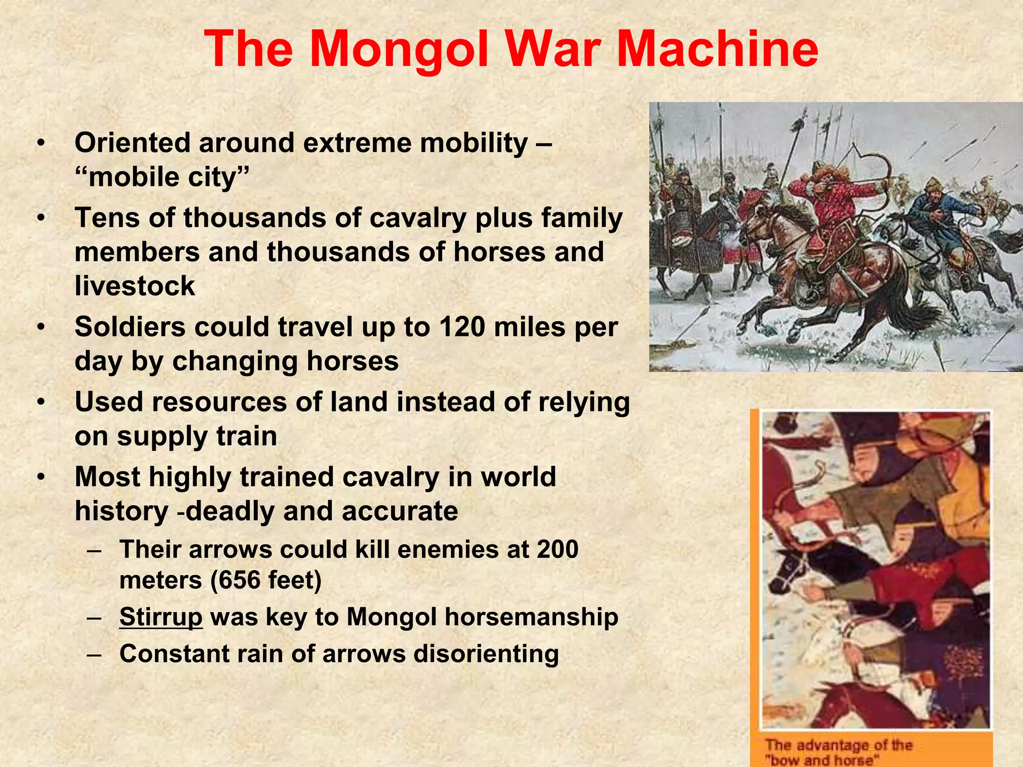 Mongols Genghis Khan origins society, empire | PPTX
