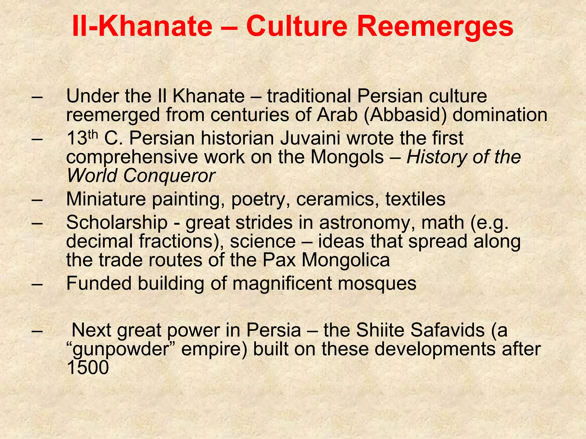 Mongols Genghis Khan origins society, empire | PPTX