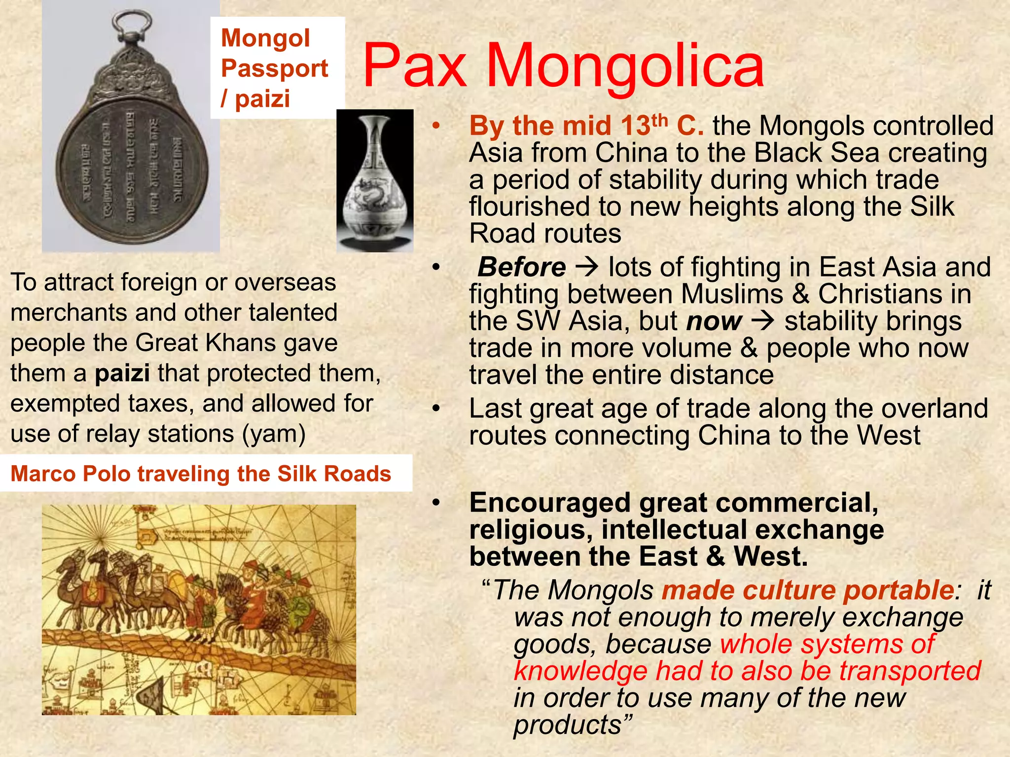 Mongols Genghis Khan origins society, empire | PPTX