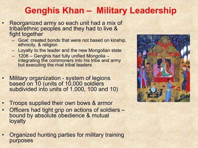 Mongols Genghis Khan origins society, empire | PPTX