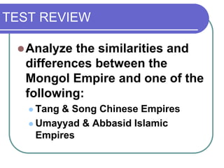 Mongols Test Review | PPTX
