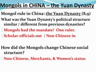 Mongols Test Review | PPTX