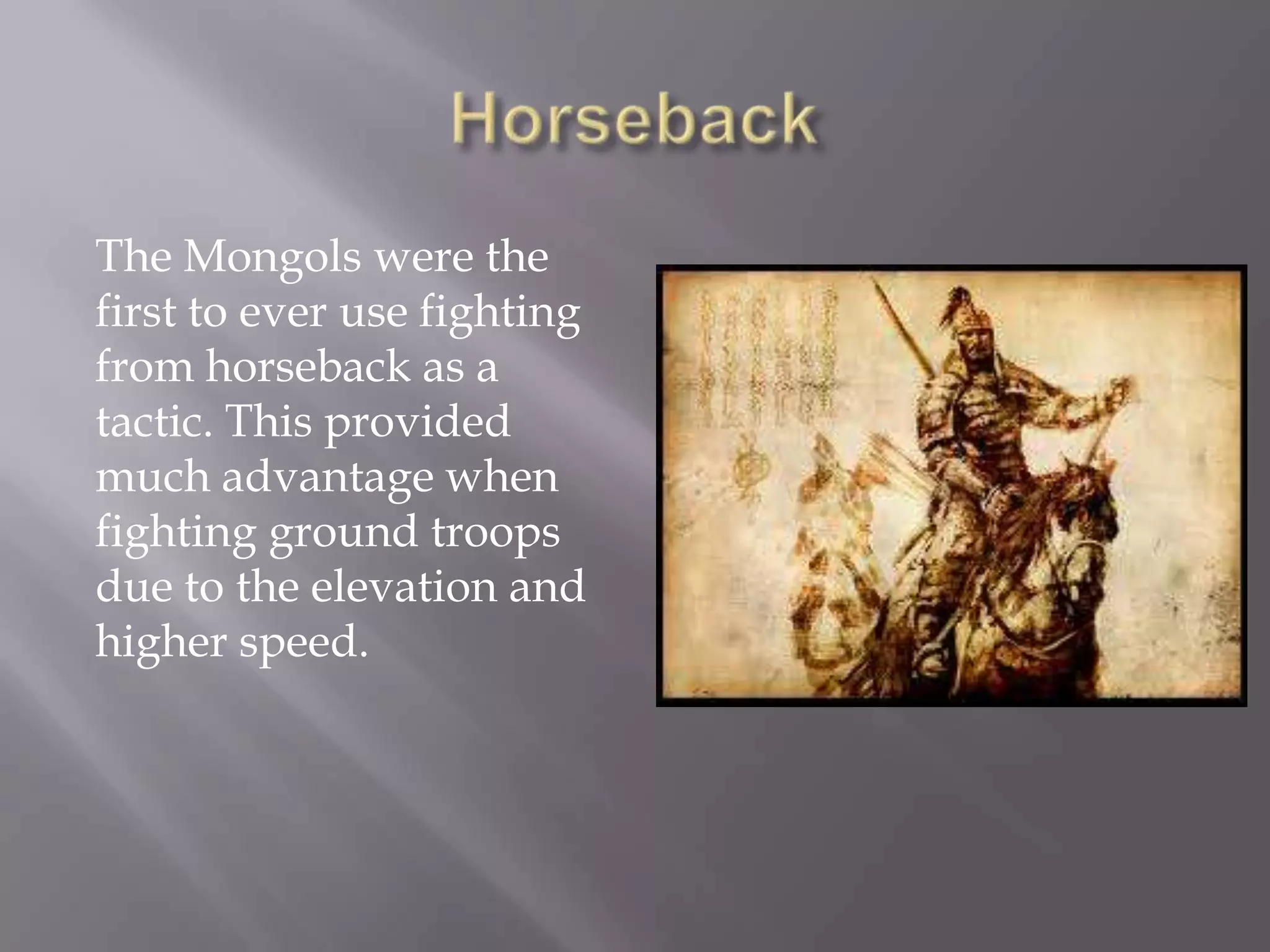 Mongol Weapons and Tactics | PPTX | Arms & Ammunition | Sensitive Topics