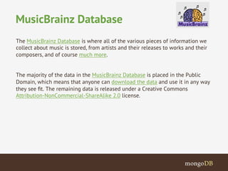 MongoDB for storing humongous music database | PPT