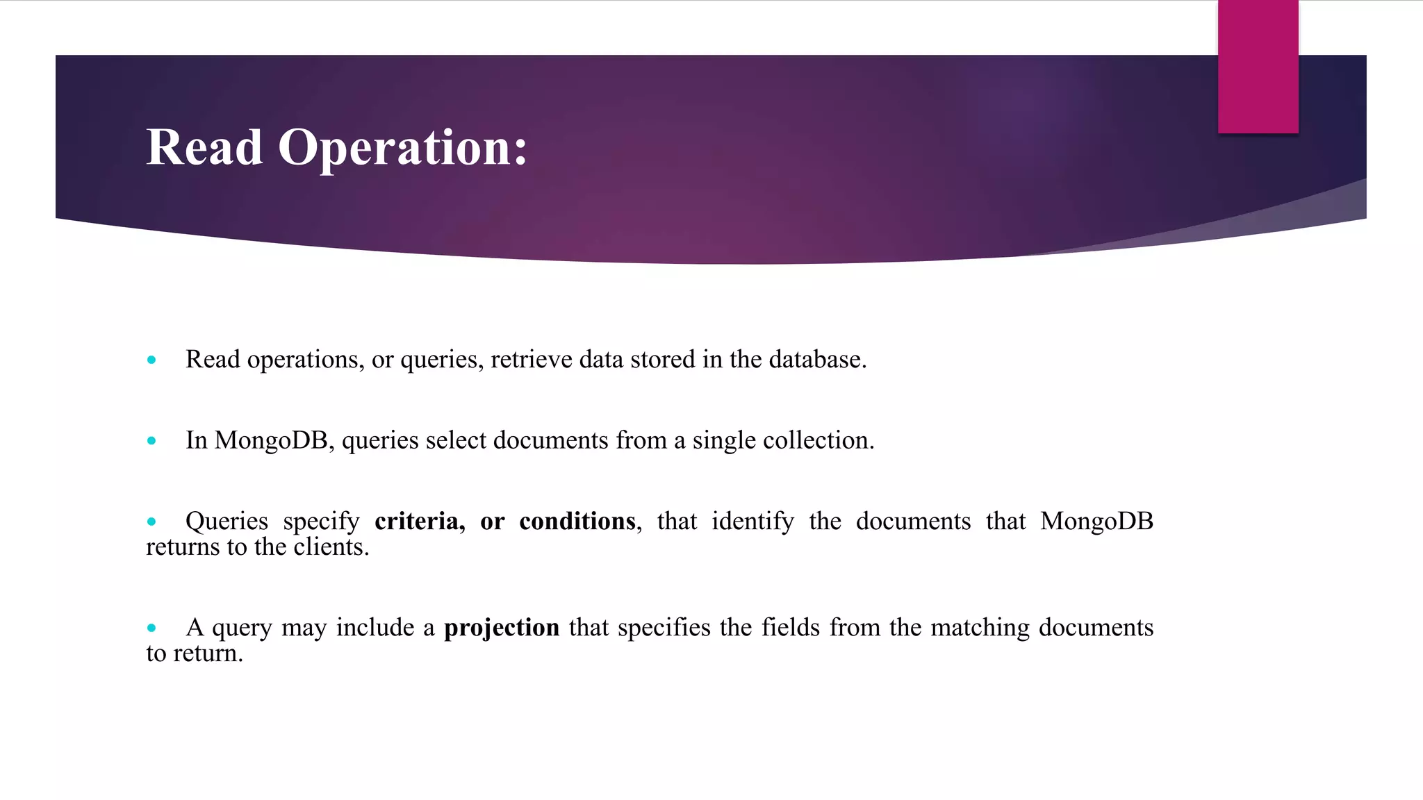 Mongo Nosql CRUD Operations | PPTX Mongo Nosql CRUD Operations | PPTX